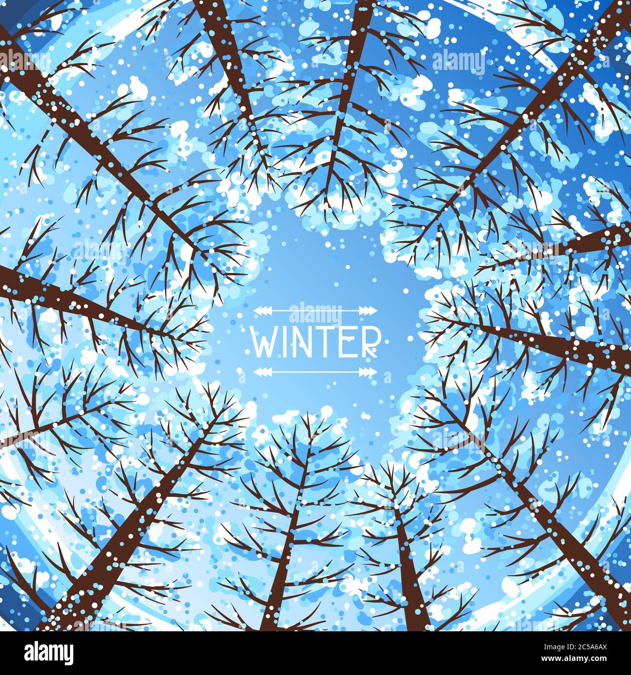 Winter forest background with stylized trees Stock Vector Image & Art ...