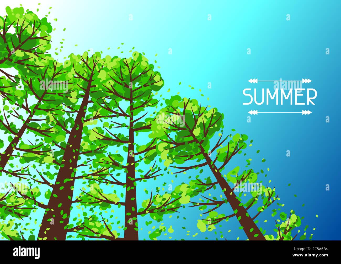 Summer forest background with stylized trees Stock Vector Image & Art ...