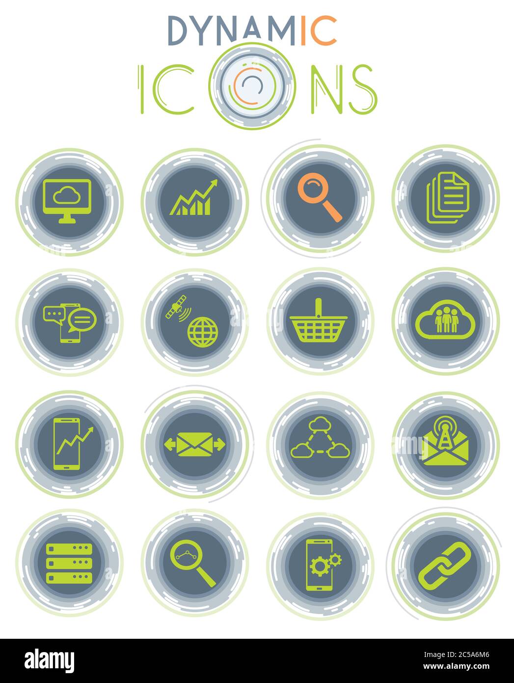 Data analytic dynamic icons Stock Vector Image & Art - Alamy