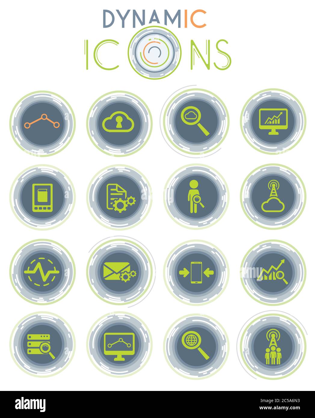 Data analytic dynamic icons Stock Vector Image & Art - Alamy