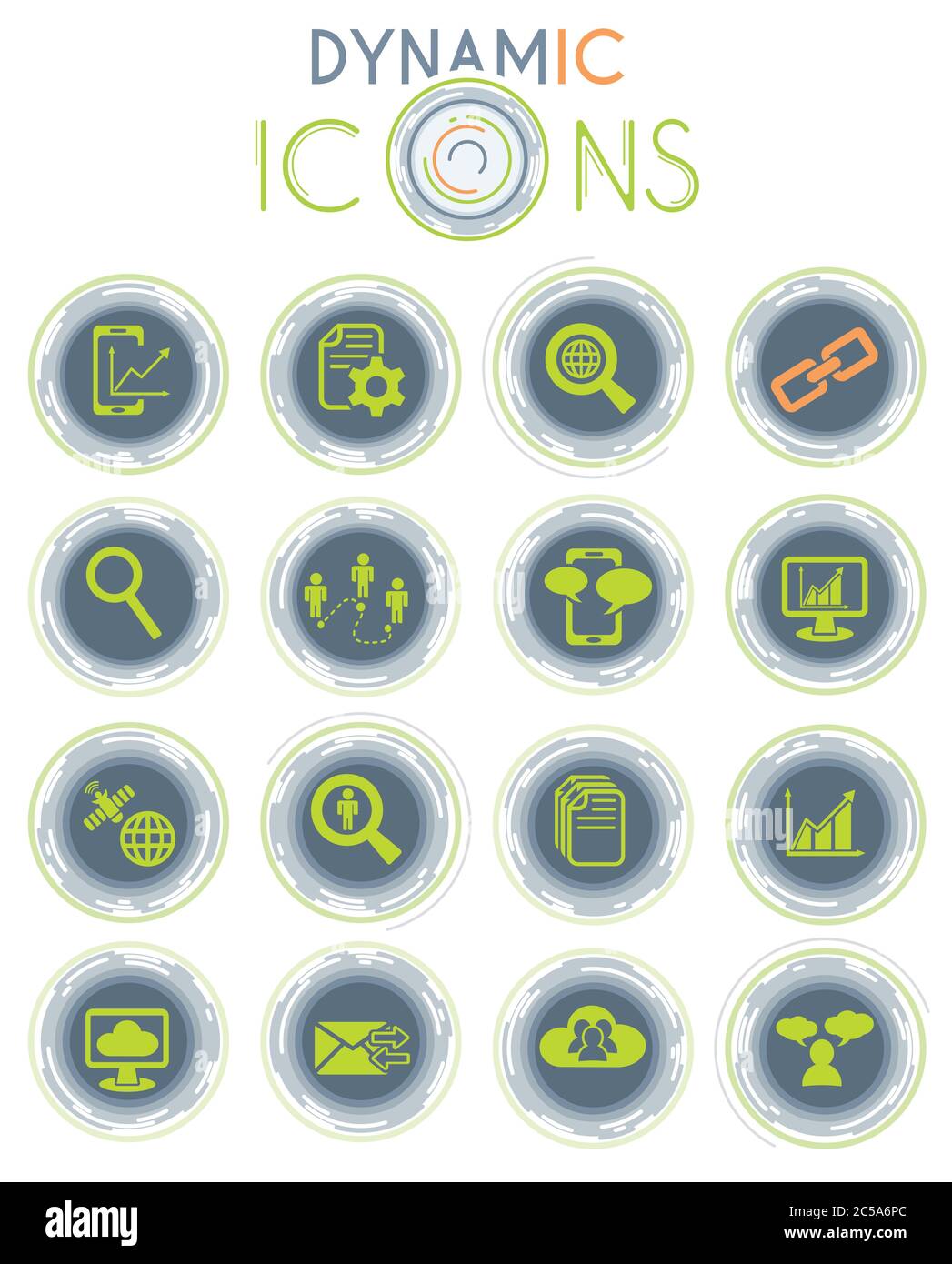 data analytic and social network dynamic icons Stock Vector Image & Art - Alamy