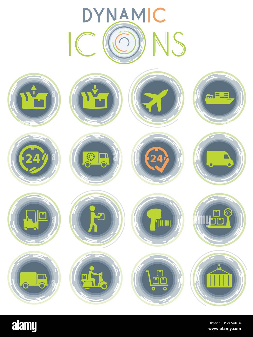 Delivery dynamic icons Stock Vector Image & Art - Alamy