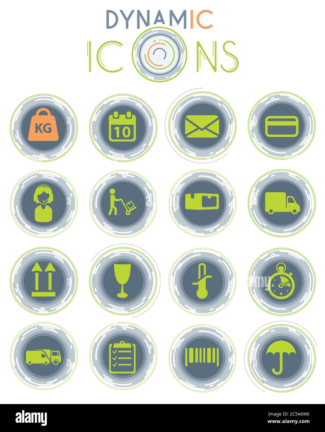 Delivery dynamic icons Stock Vector Image & Art - Alamy