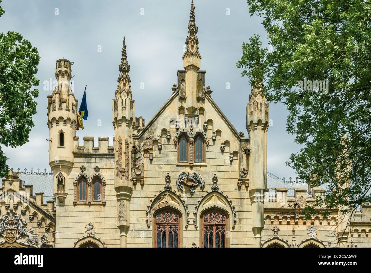 The facade of the Sturdza castle in Miclauseni, Romania Stock Photo - Alamy