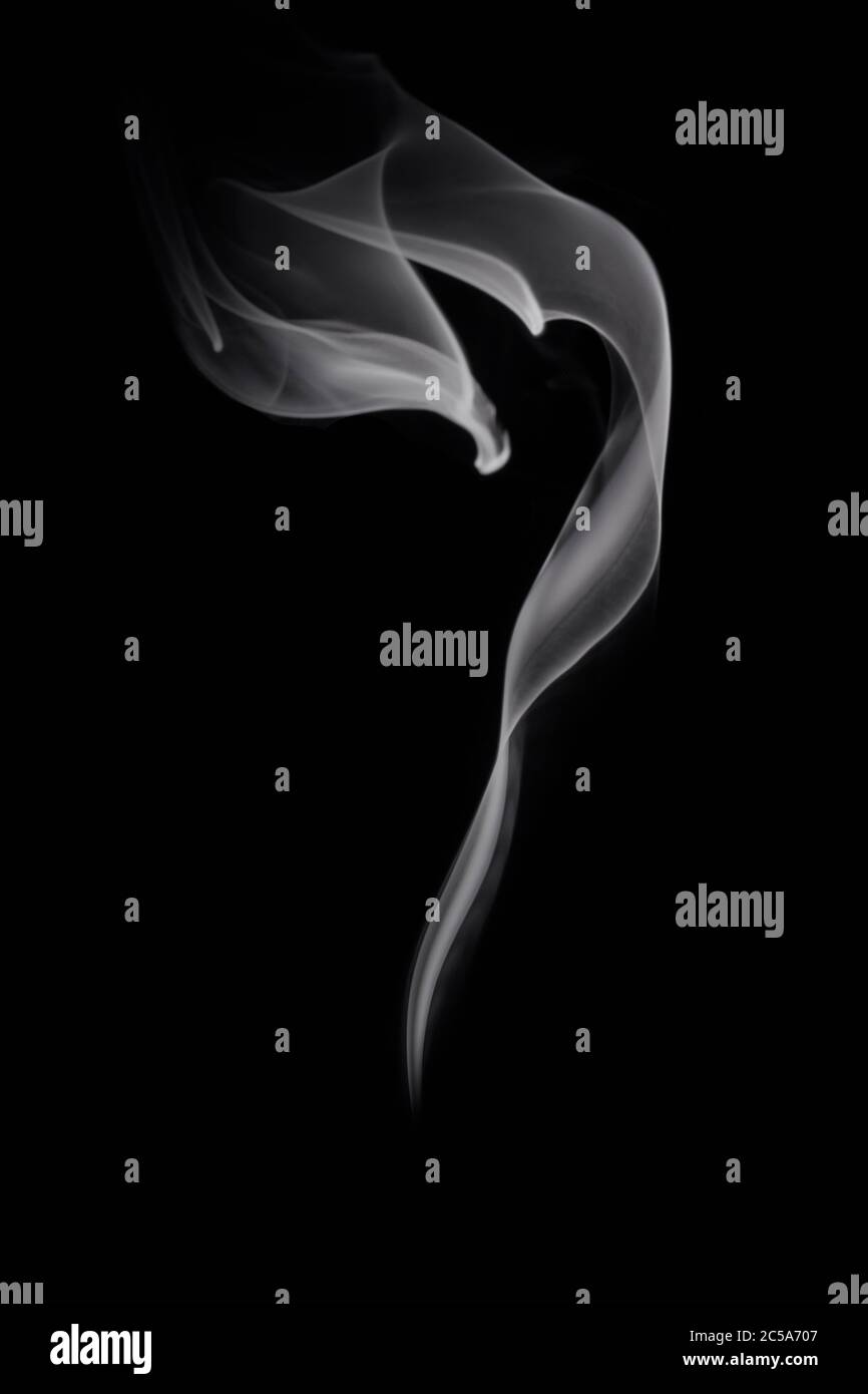 Abstract white smoke or steam swirls on black background Stock Photo ...