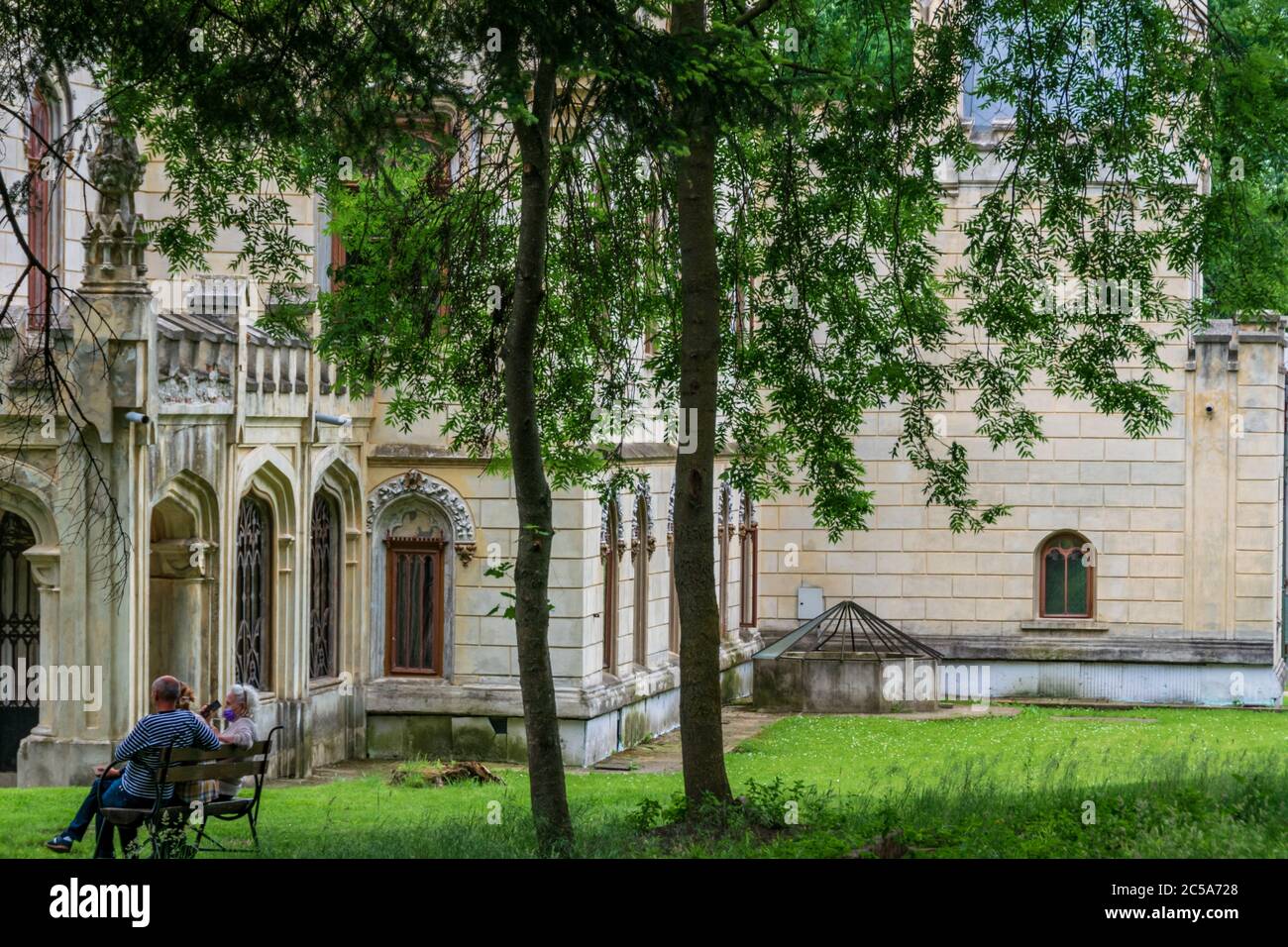 The walls of Sturdza castle in Miclauseni, Romania Stock Photo - Alamy