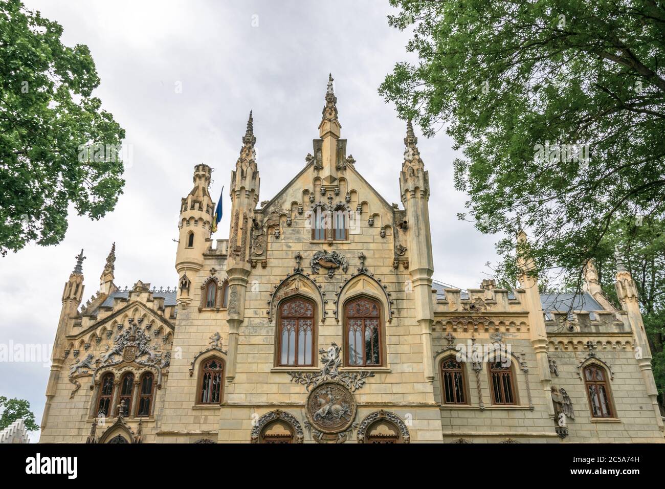 The facade of the Sturdza castle in Miclauseni, Romania Stock Photo - Alamy