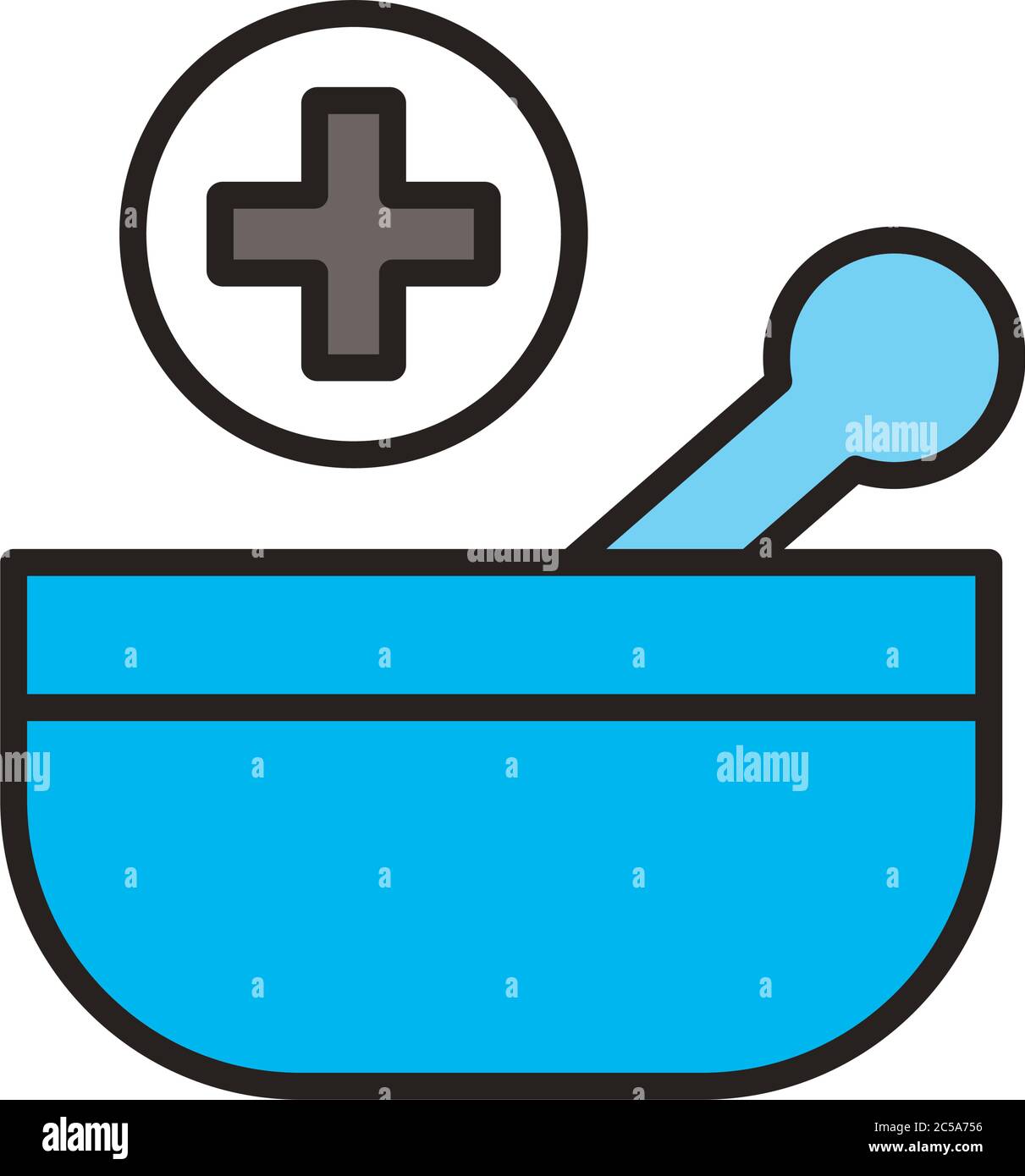 medicine alternative grinder tool line and fill style icon vector ...