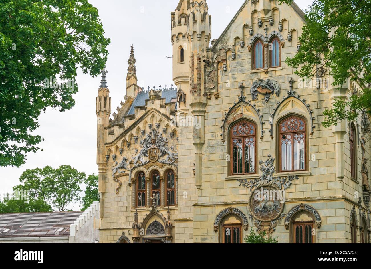The facade of the Sturdza castle in Miclauseni, Romania Stock Photo - Alamy