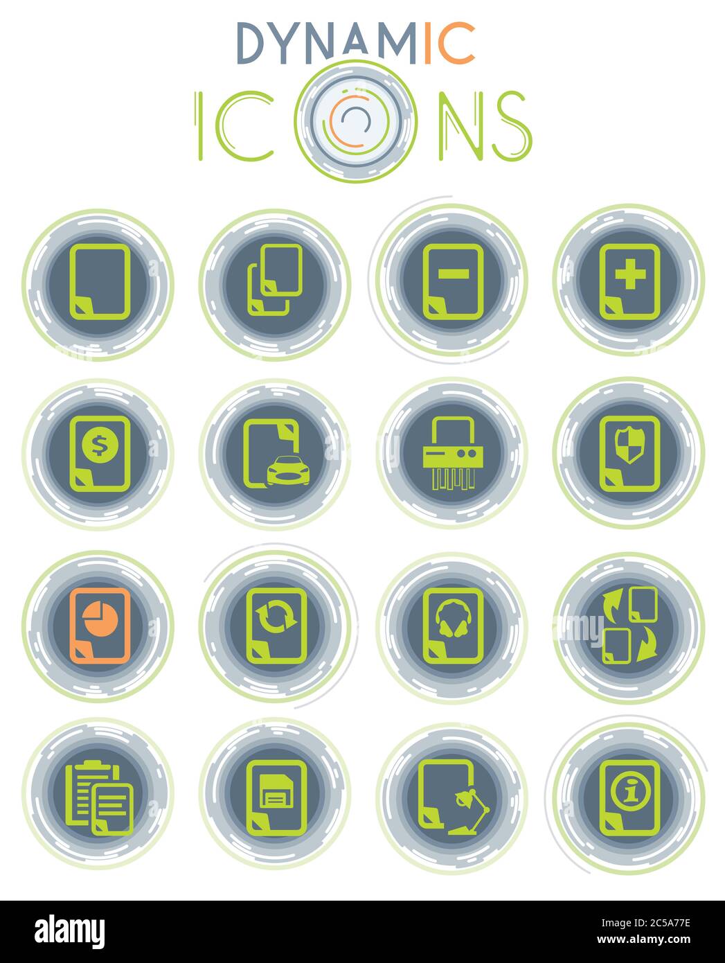 Documents dynamic icons Stock Vector Image & Art - Alamy