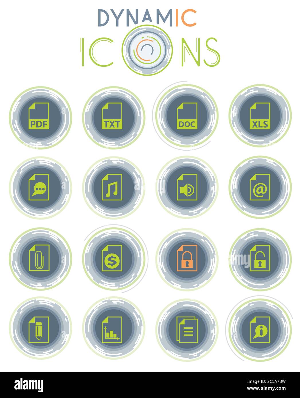document dynamic icons Stock Vector Image & Art - Alamy