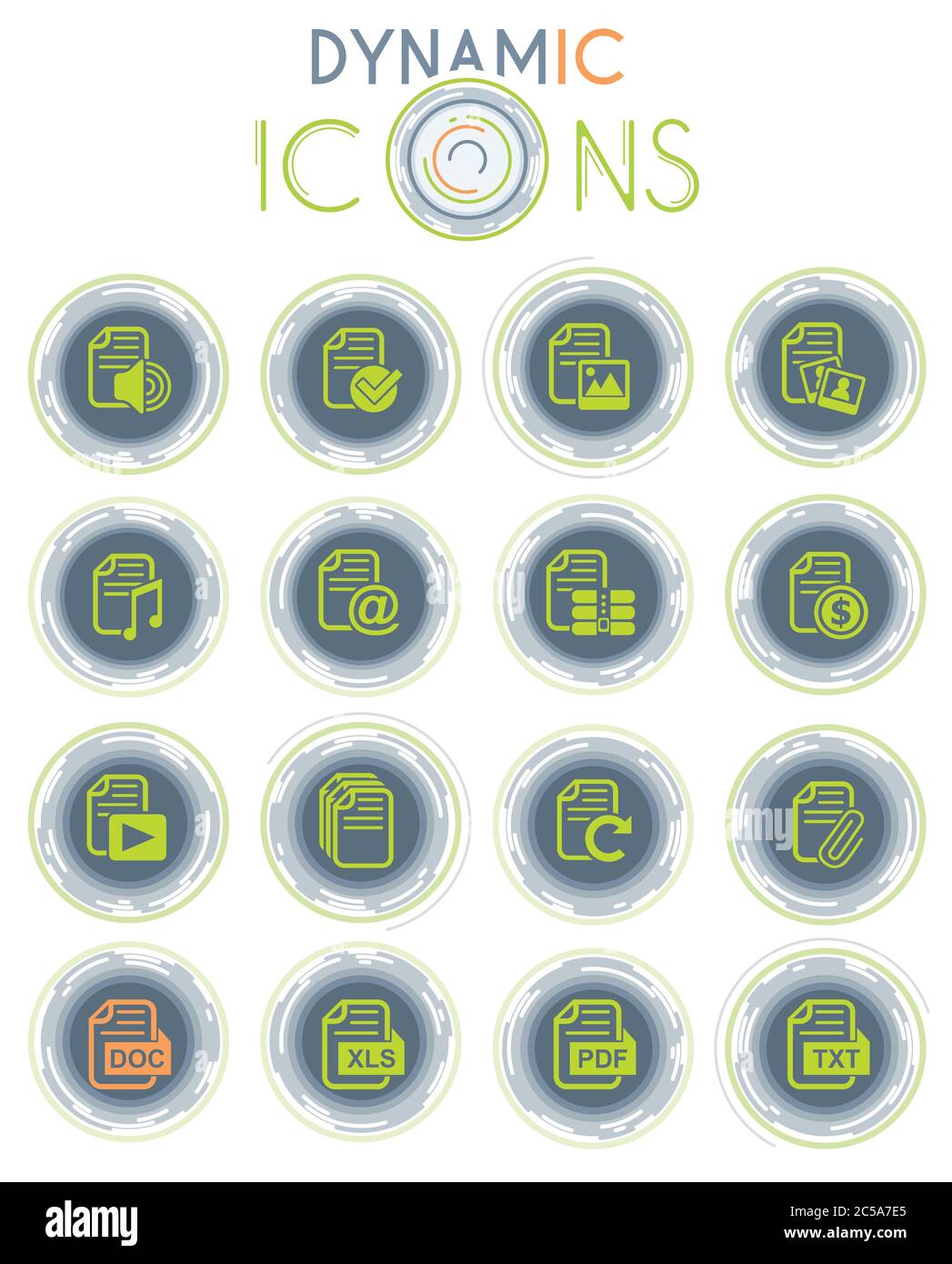 document dynamic icons Stock Vector Image & Art - Alamy