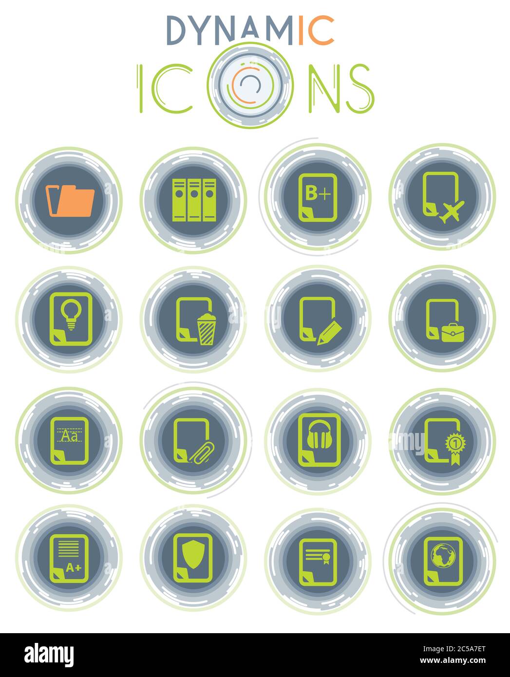Documents icons set Stock Vector Image & Art - Alamy