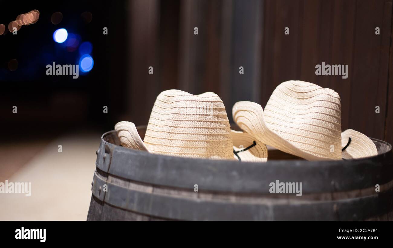 Closeup shot of two cowboy hats placed next to each other Stock Photo ...