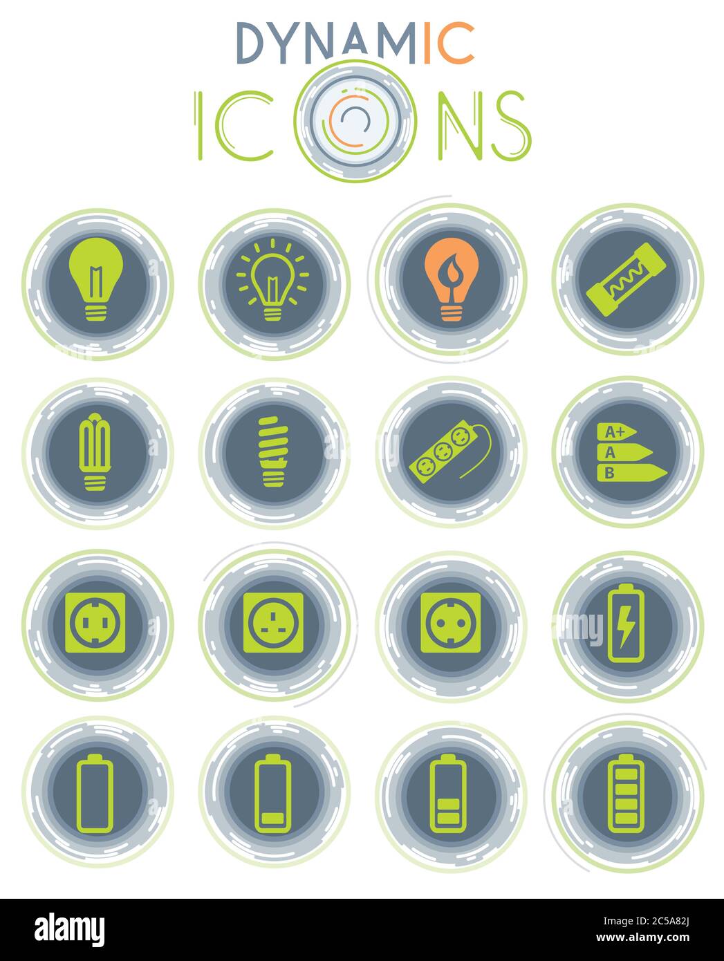 Electricity dynamic icons Stock Vector Image & Art - Alamy