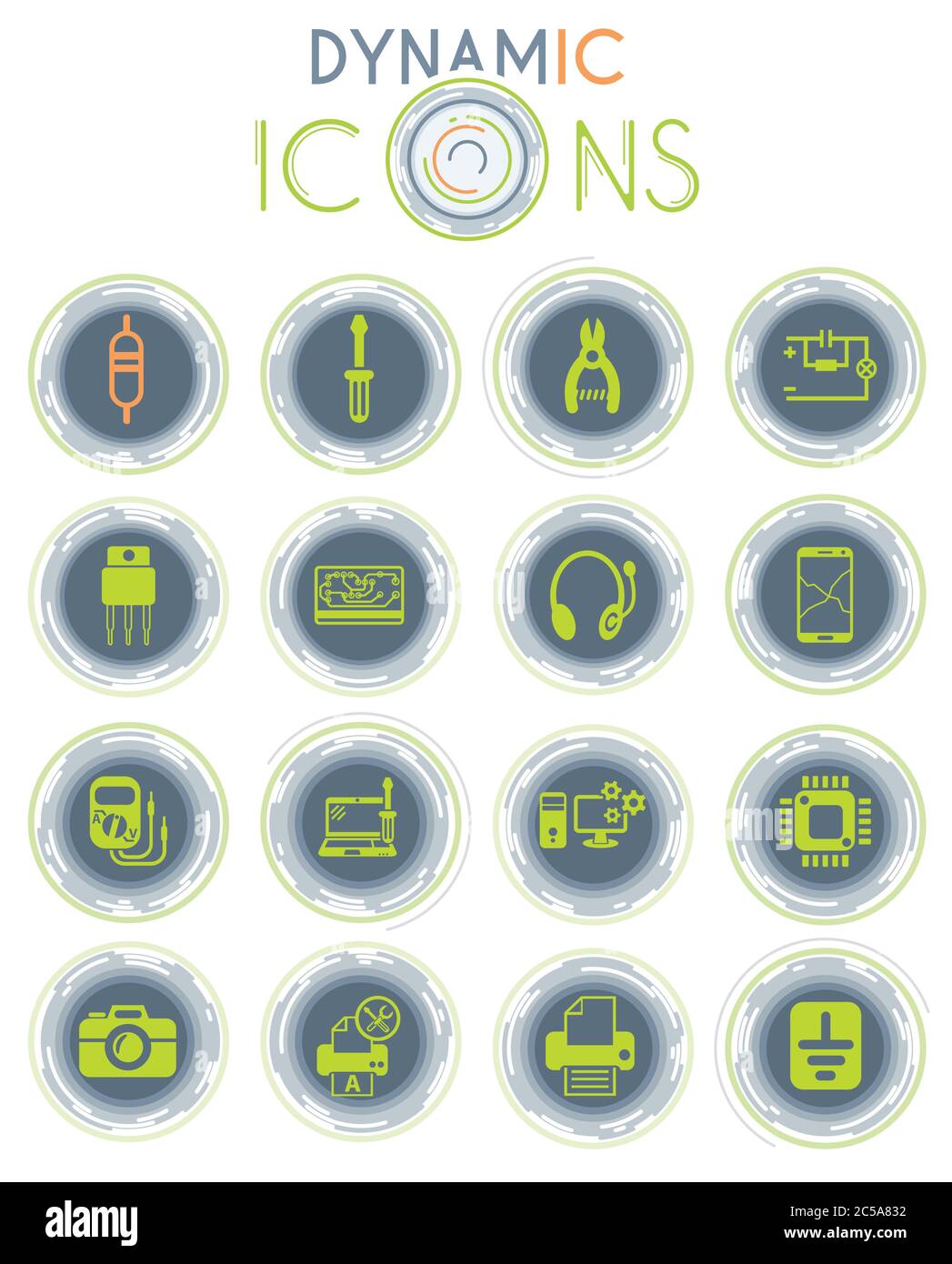 electronics repair icon set Stock Vector Image & Art - Alamy