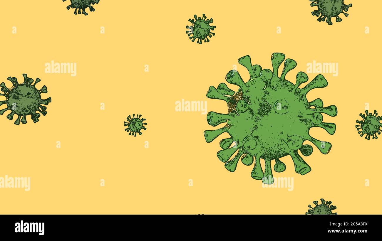 Corona Virus Banner Yellow Cartoon Isolated with Color Background ...