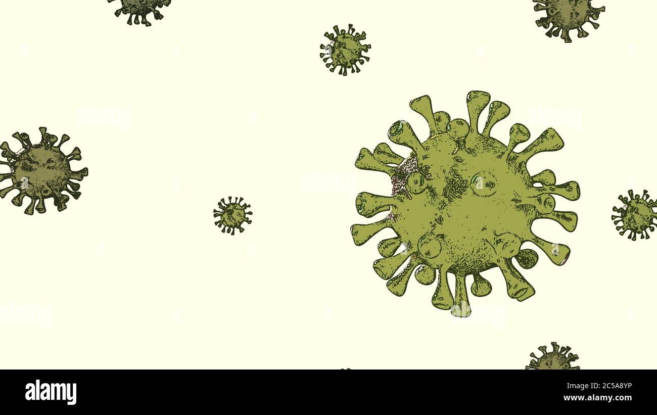 Corona Virus Banner Yellow Cartoon Isolated with Color Background ...