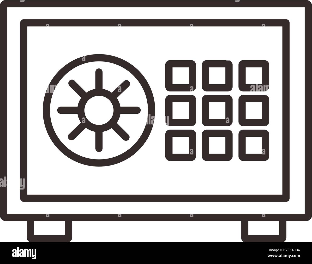 safe box line style icon vector illustration design Stock Vector Image ...
