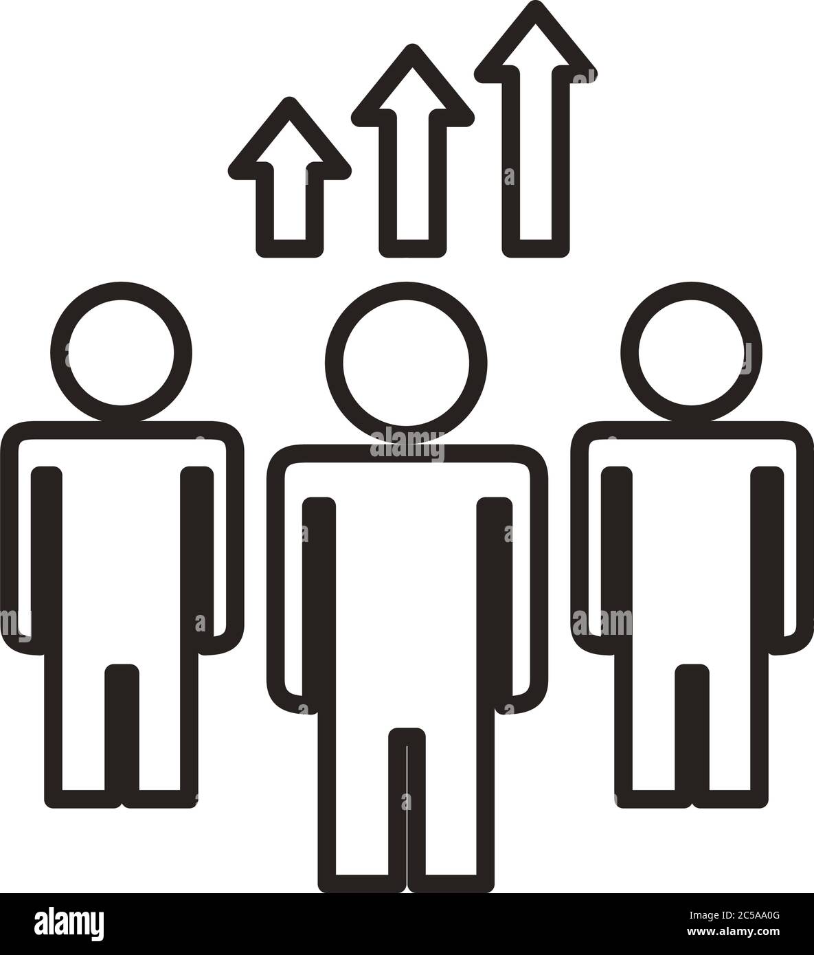 businessman figure with arrows up infographic line style icon vector ...