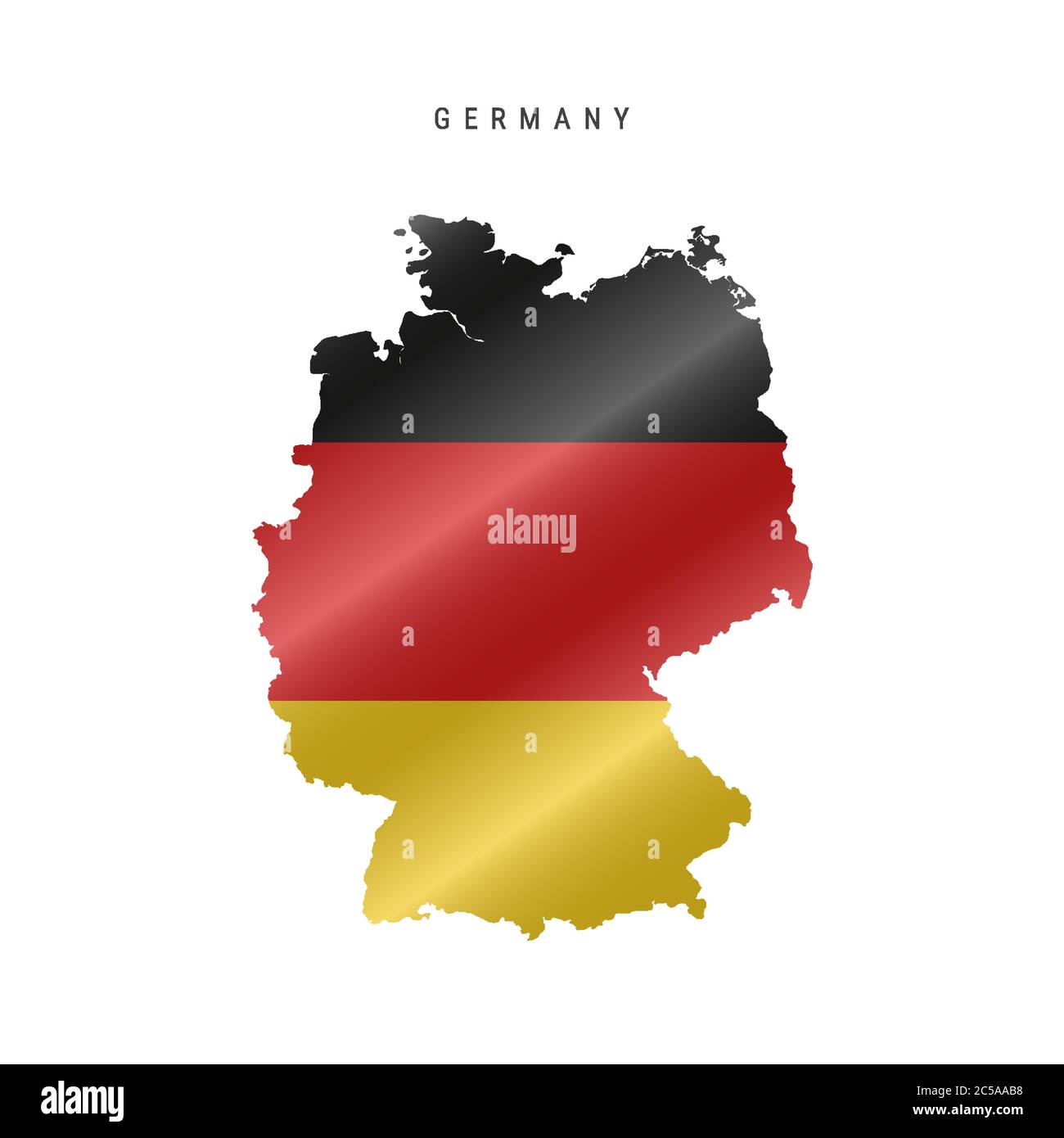Detailed waving flag map of Germany. Vector map with masked flag Stock ...