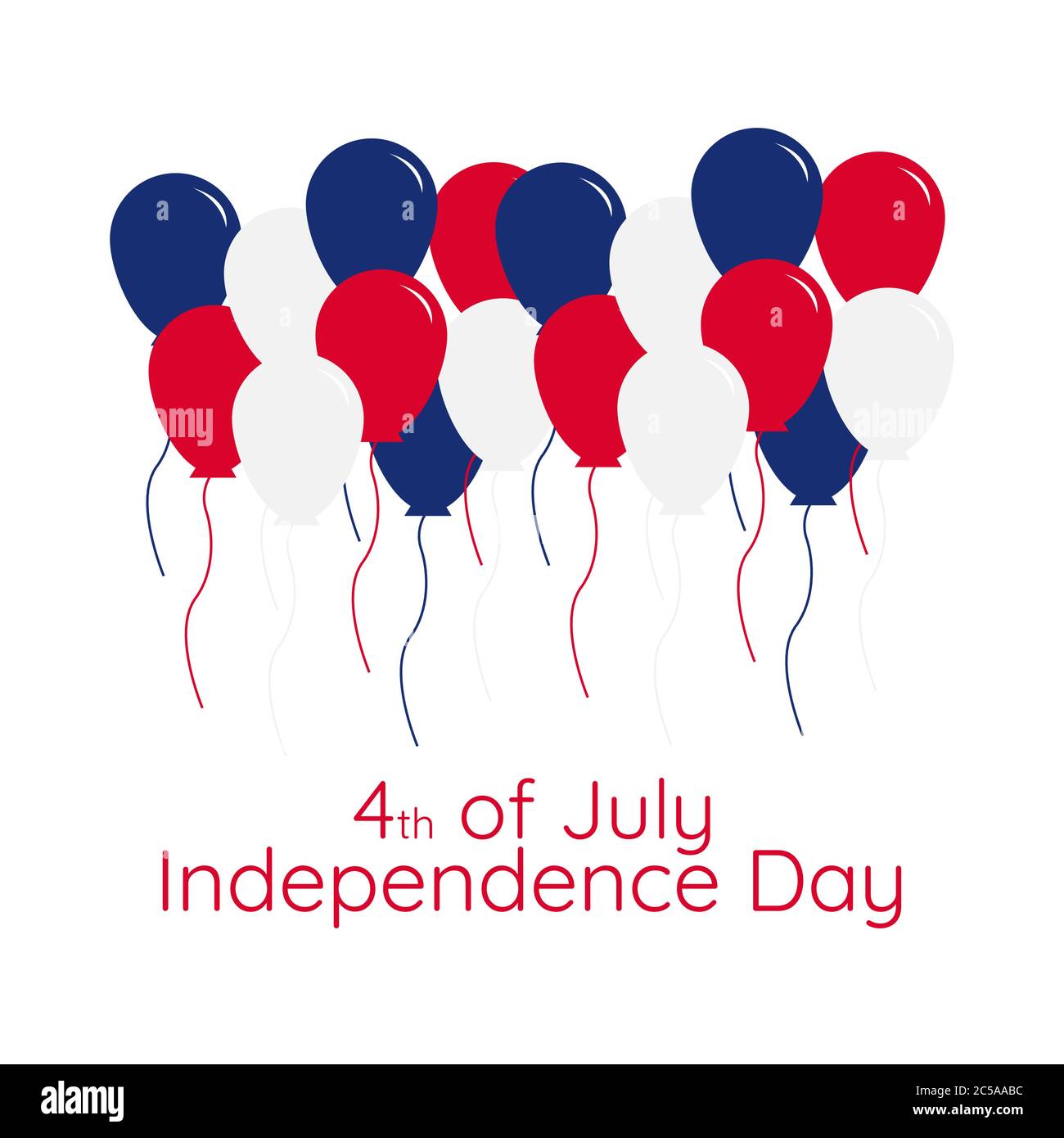 USA Independence Day poster with air balloons in flag colors isolated ...