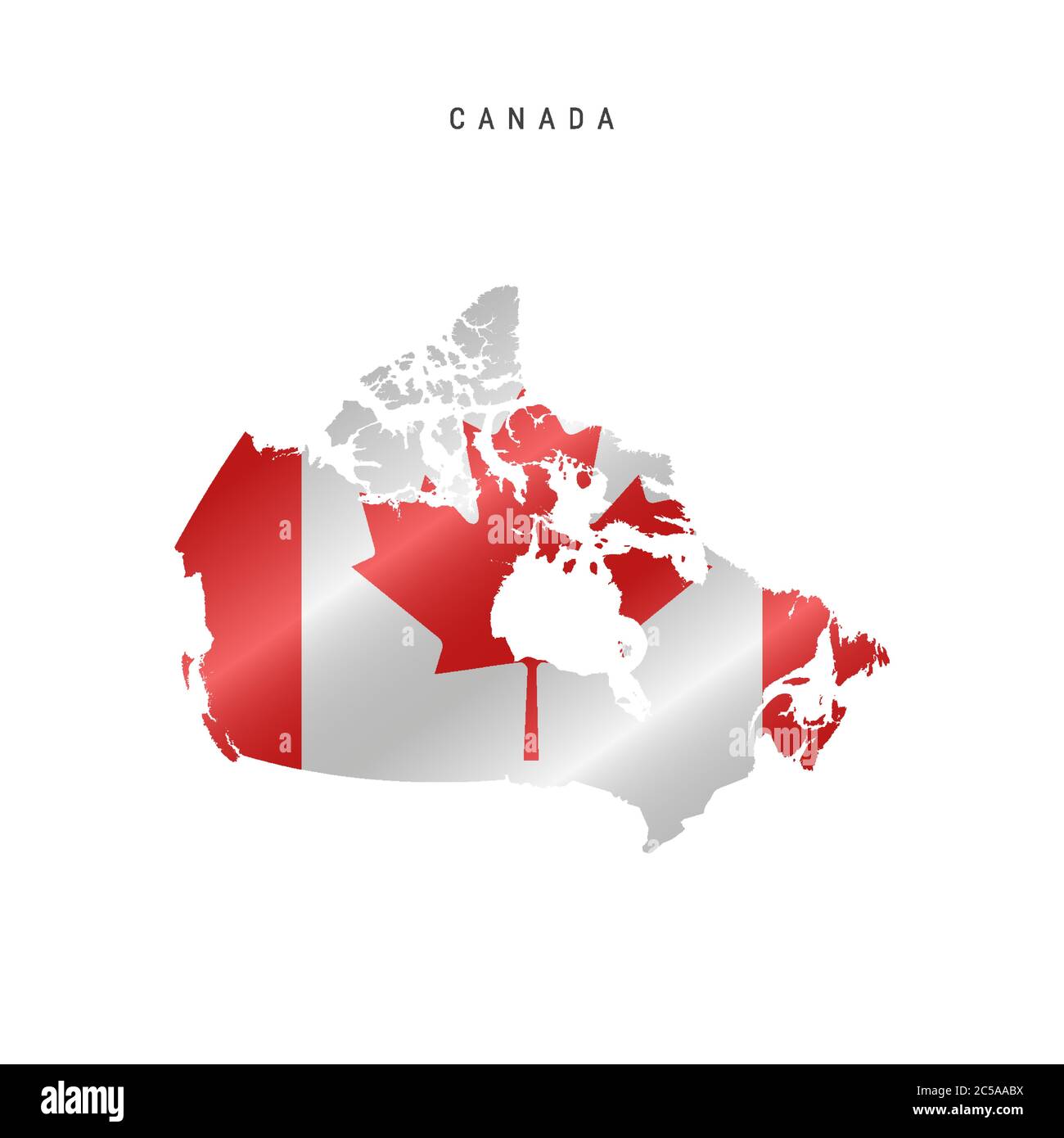 Detailed waving flag map of Canada. Vector map with masked flag Stock ...