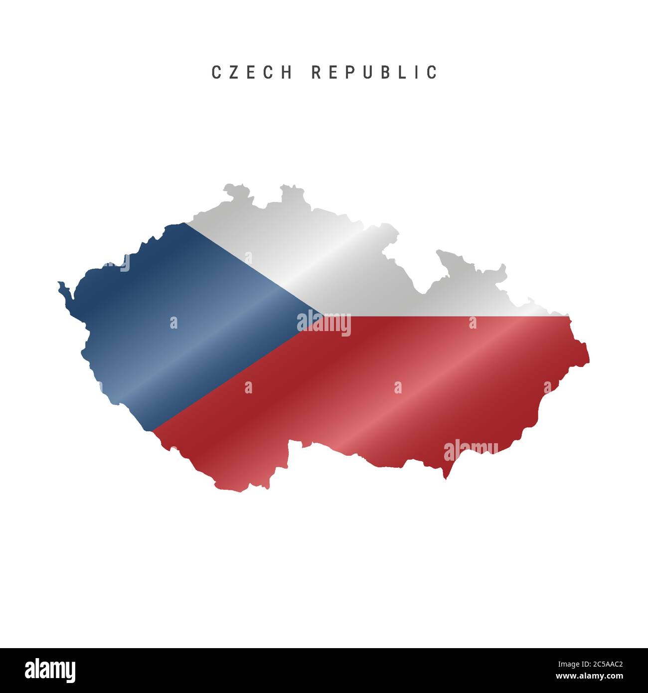 Detailed waving flag map of Czech Republic. Vector map with masked flag ...