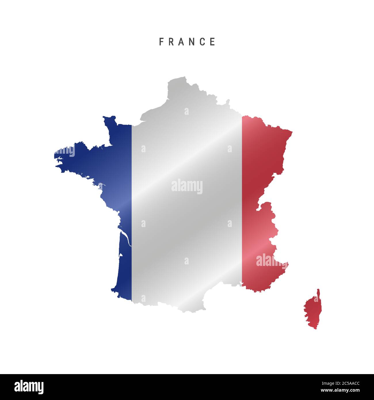 Detailed waving flag map of France. Vector map with masked flag Stock ...
