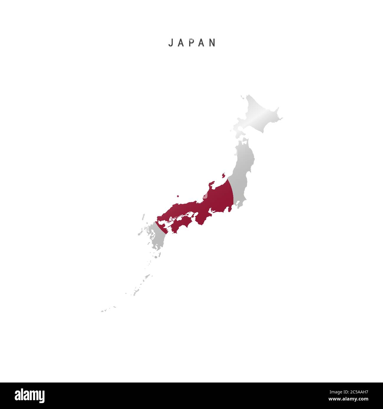 Detailed waving flag map of Japan. Vector map with masked flag Stock ...