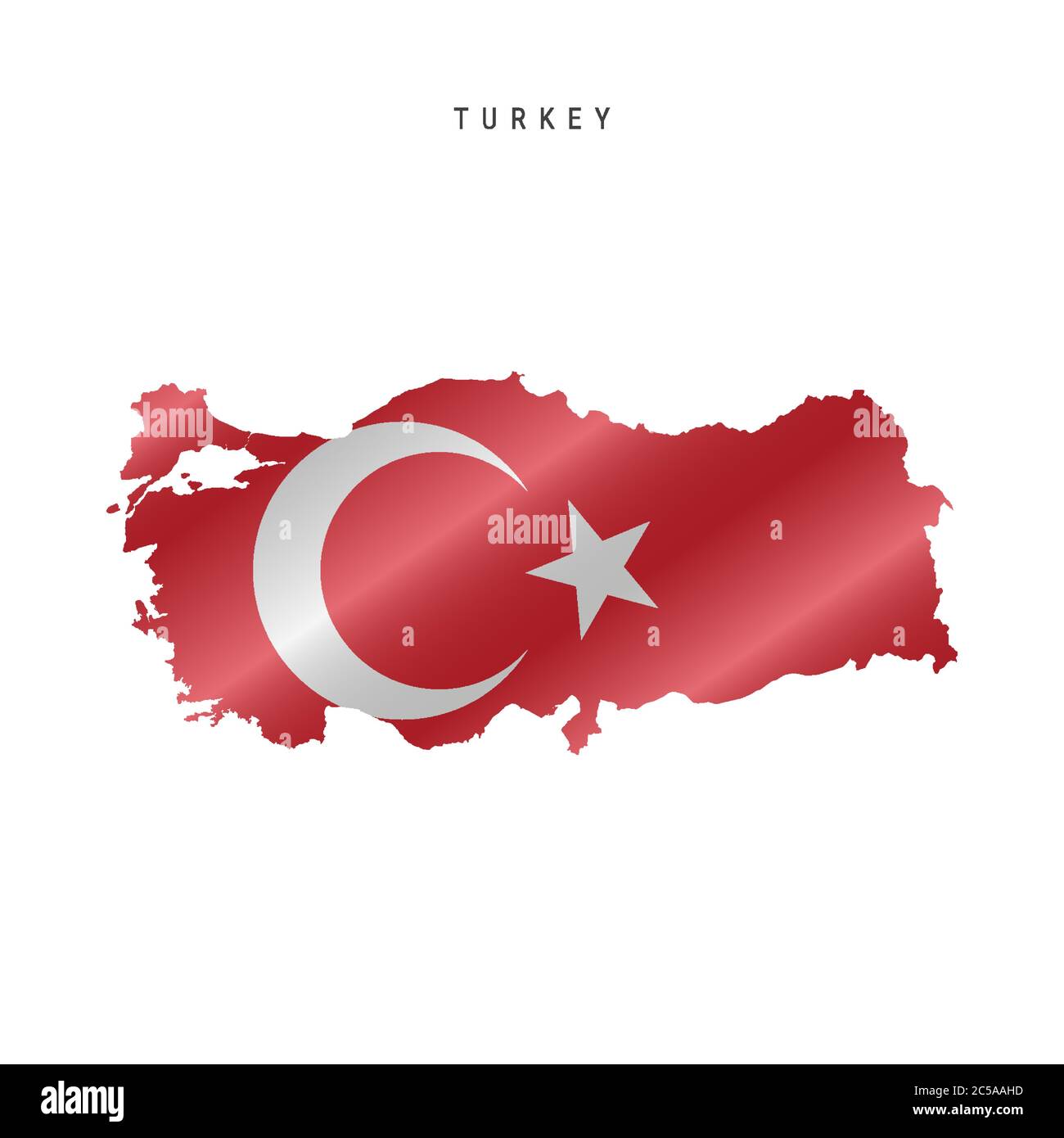 Detailed waving flag map of Turkey. Vector map with masked flag Stock ...