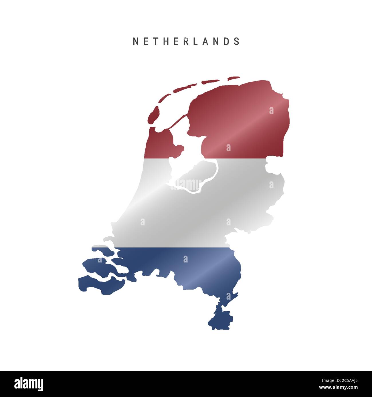 Detailed waving flag map of Netherlands. Vector map with masked flag ...