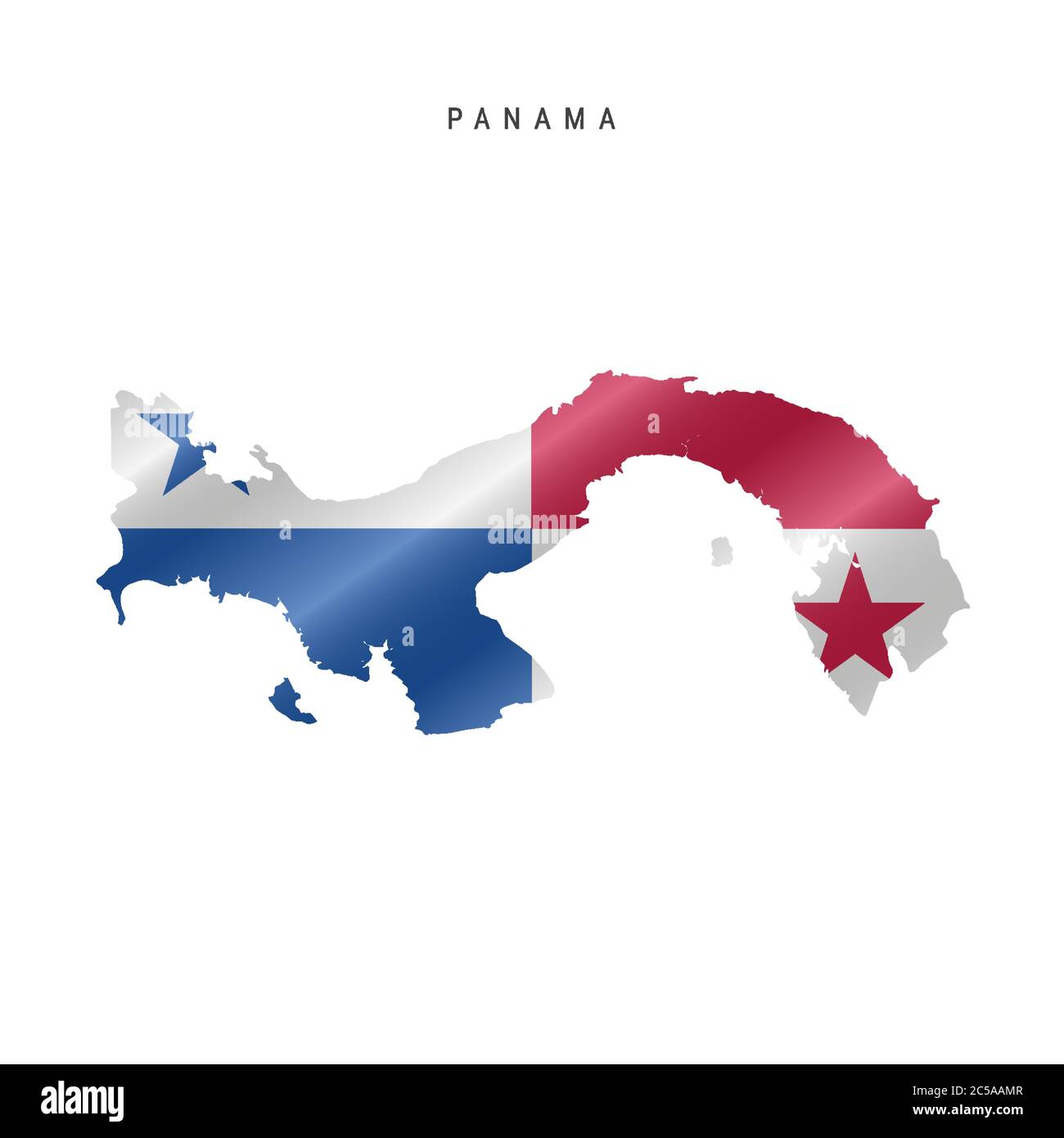 Detailed waving flag map of Panama. Vector map with masked flag Stock ...
