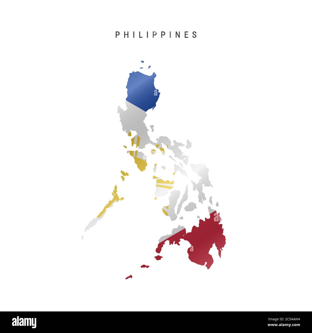 Detailed waving flag map of Philippines. Vector map with masked flag ...