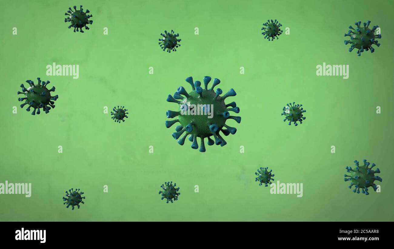 Corona Virus Banner Green Isolated with Color Background. Microbiology ...