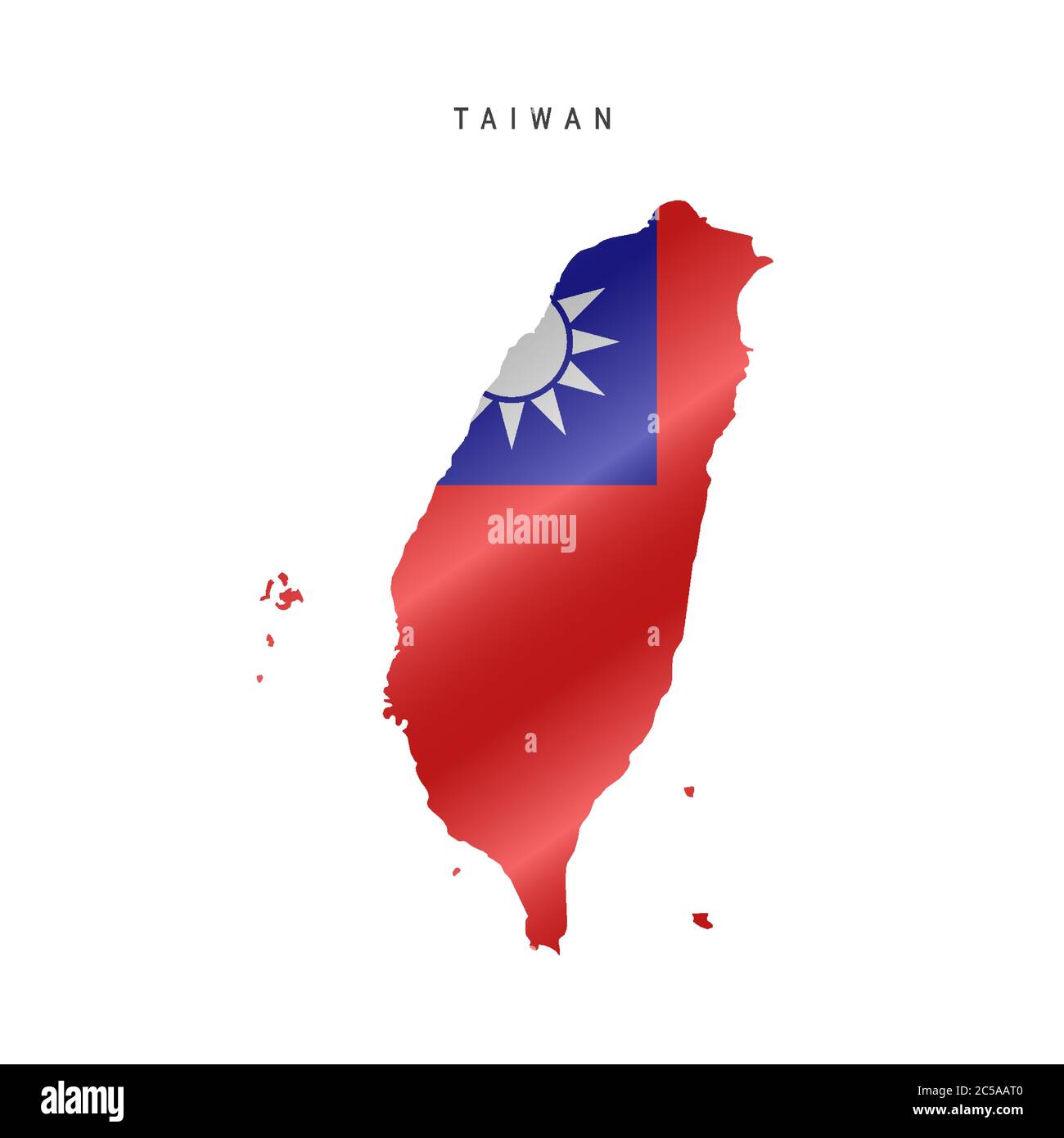 Detailed waving flag map of Taiwan. Vector map with masked flag Stock ...
