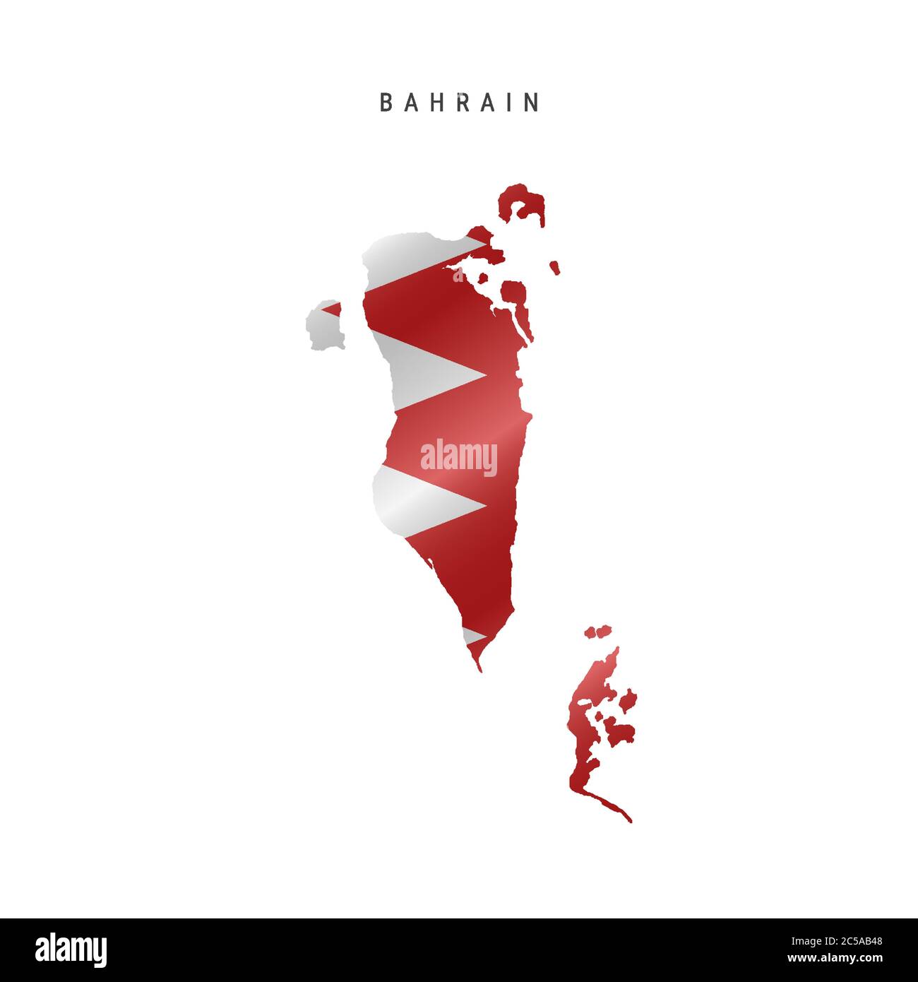 Detailed waving flag map of Bahrain. Vector map with masked flag Stock ...