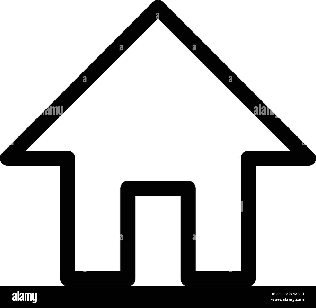 Home sign. Symbol of house. Outline modern design element. Simple black ...