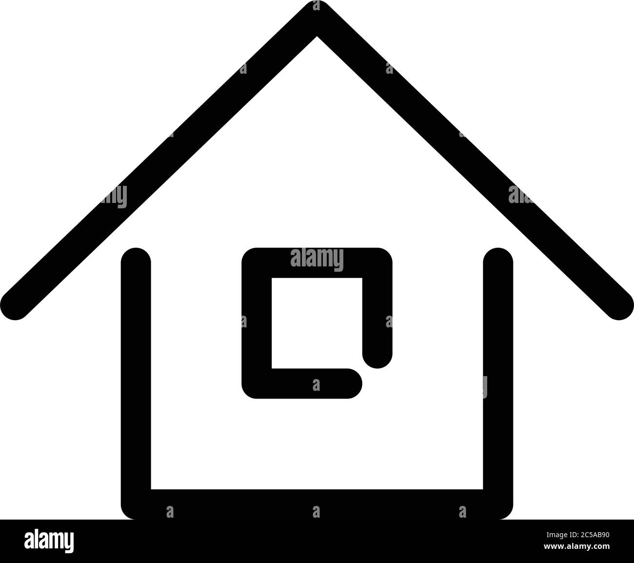 Home sign. Symbol of house. Outline modern design element. Simple black ...