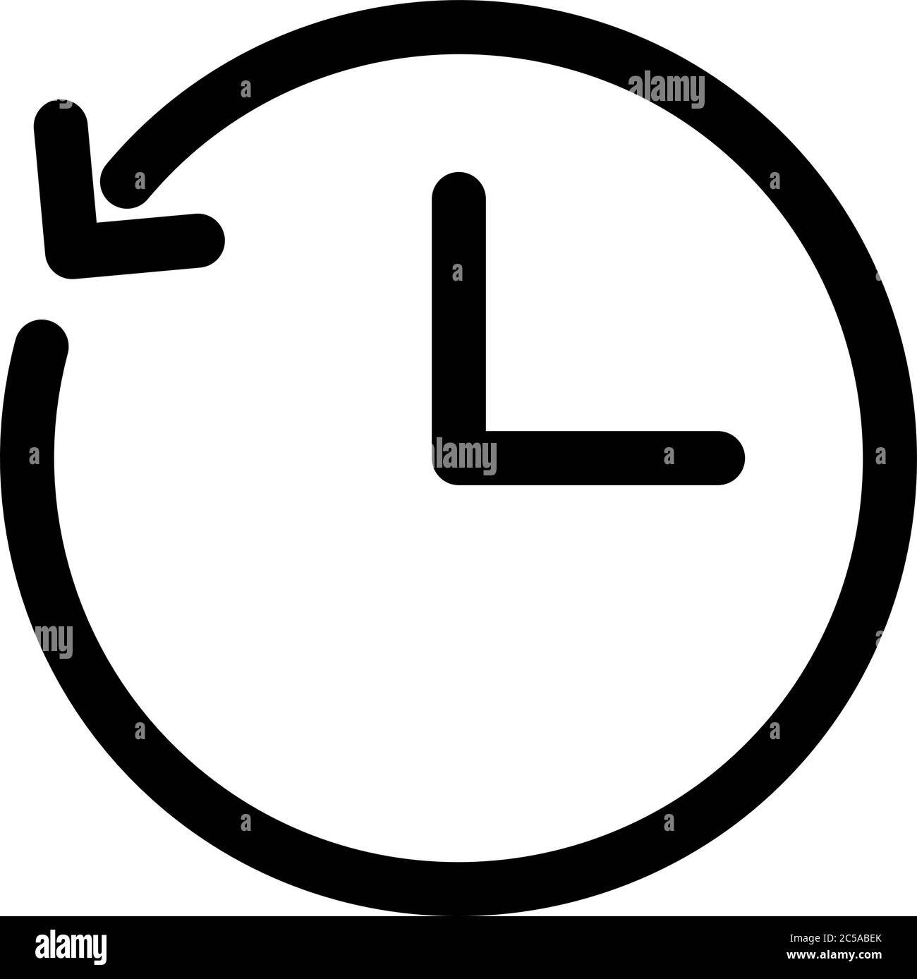 Clock icon with arrow as a time shift. Outline modern design element ...