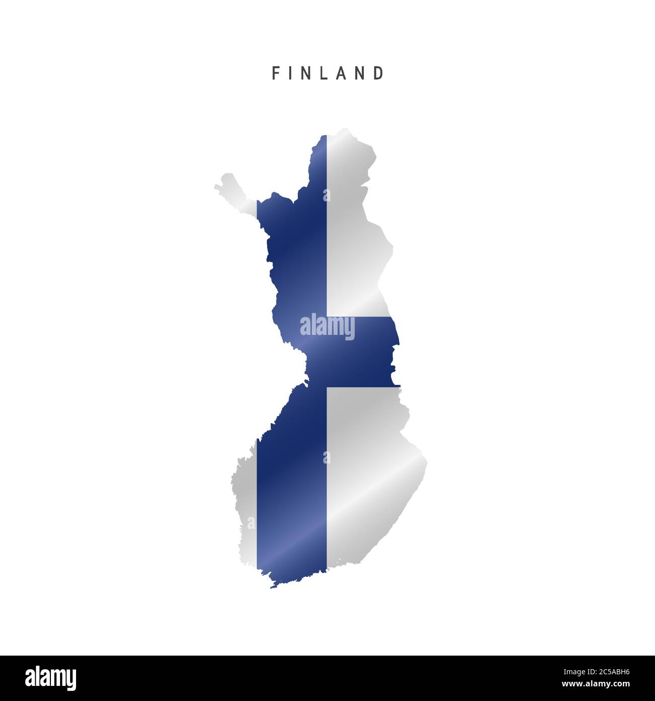 Detailed waving flag map of Finland. Vector map with masked flag Stock ...