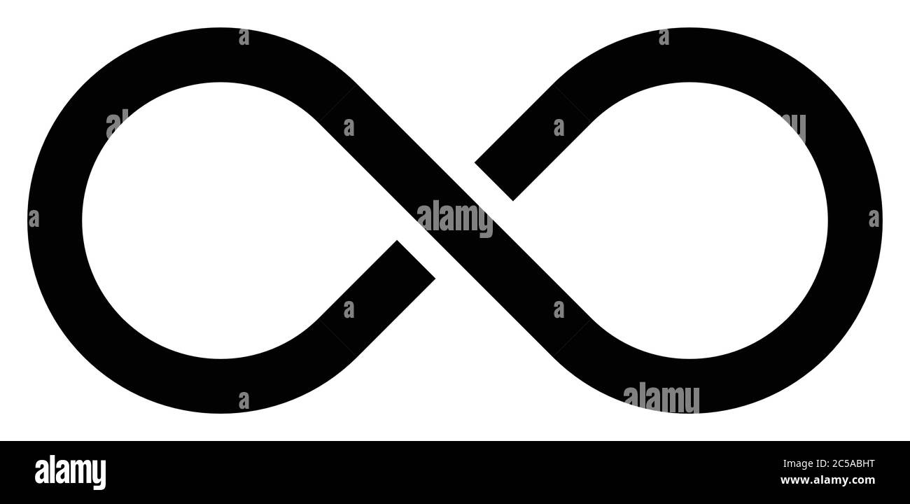 Black infinity symbol icon. Concept of infinite, limitless and endless ...