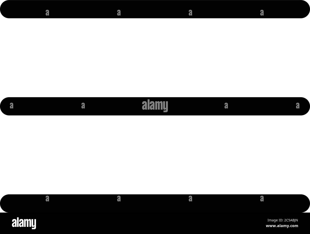 Three bar line icon. Symbol of menu. Outline modern design element. Simple black flat vector ...