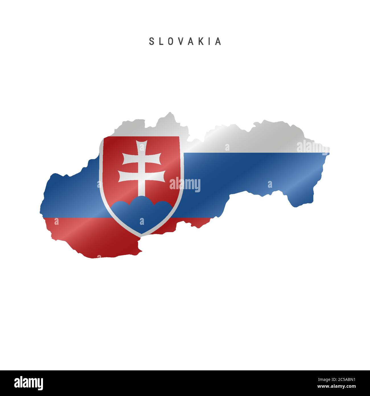 Detailed waving flag map of Slovakia. Vector map with masked flag Stock Vector Image & Art - Alamy