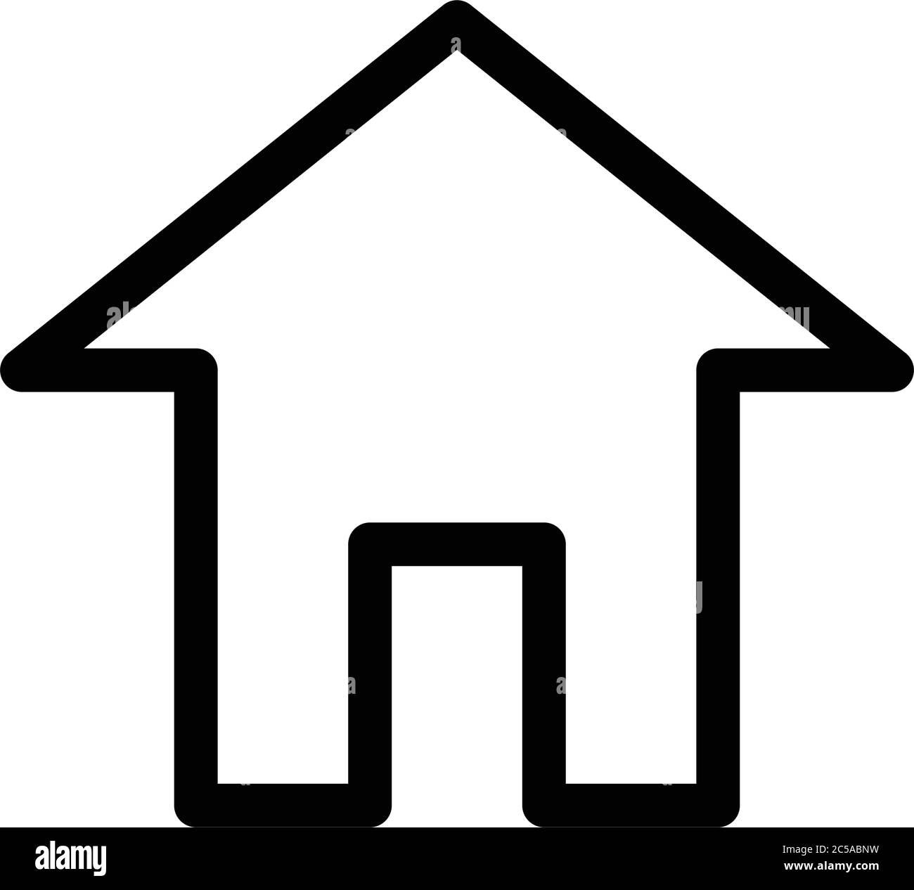 Home sign. Symbol of house. Outline modern design element. Simple black ...