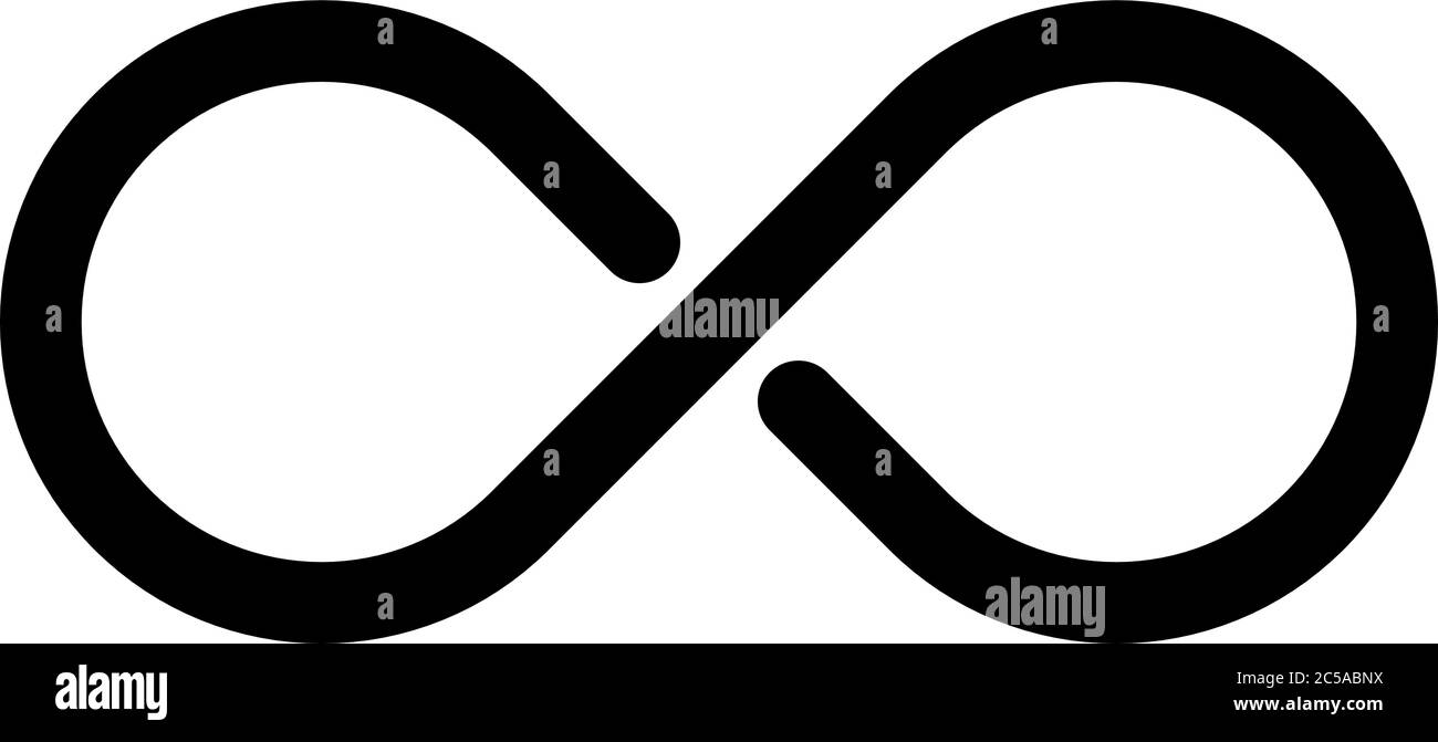 Black infinity symbol icon. Concept of infinite, limitless and endless ...