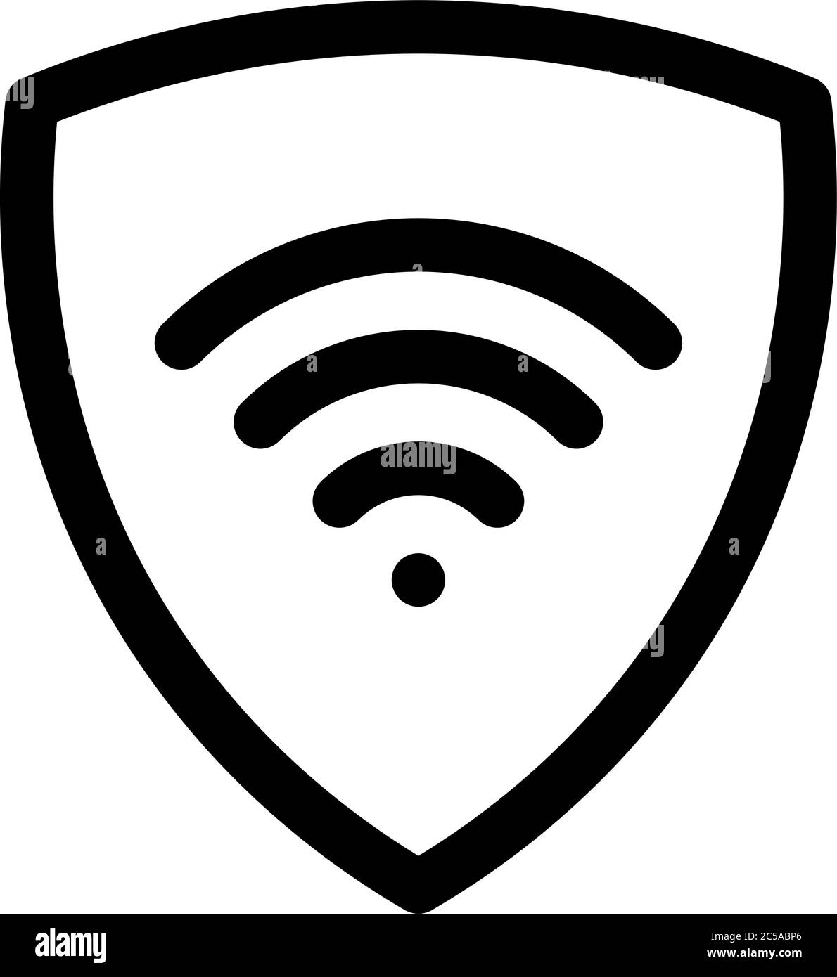 VPN - virtual private network icon. Simple shield with wi-fi symbol ...