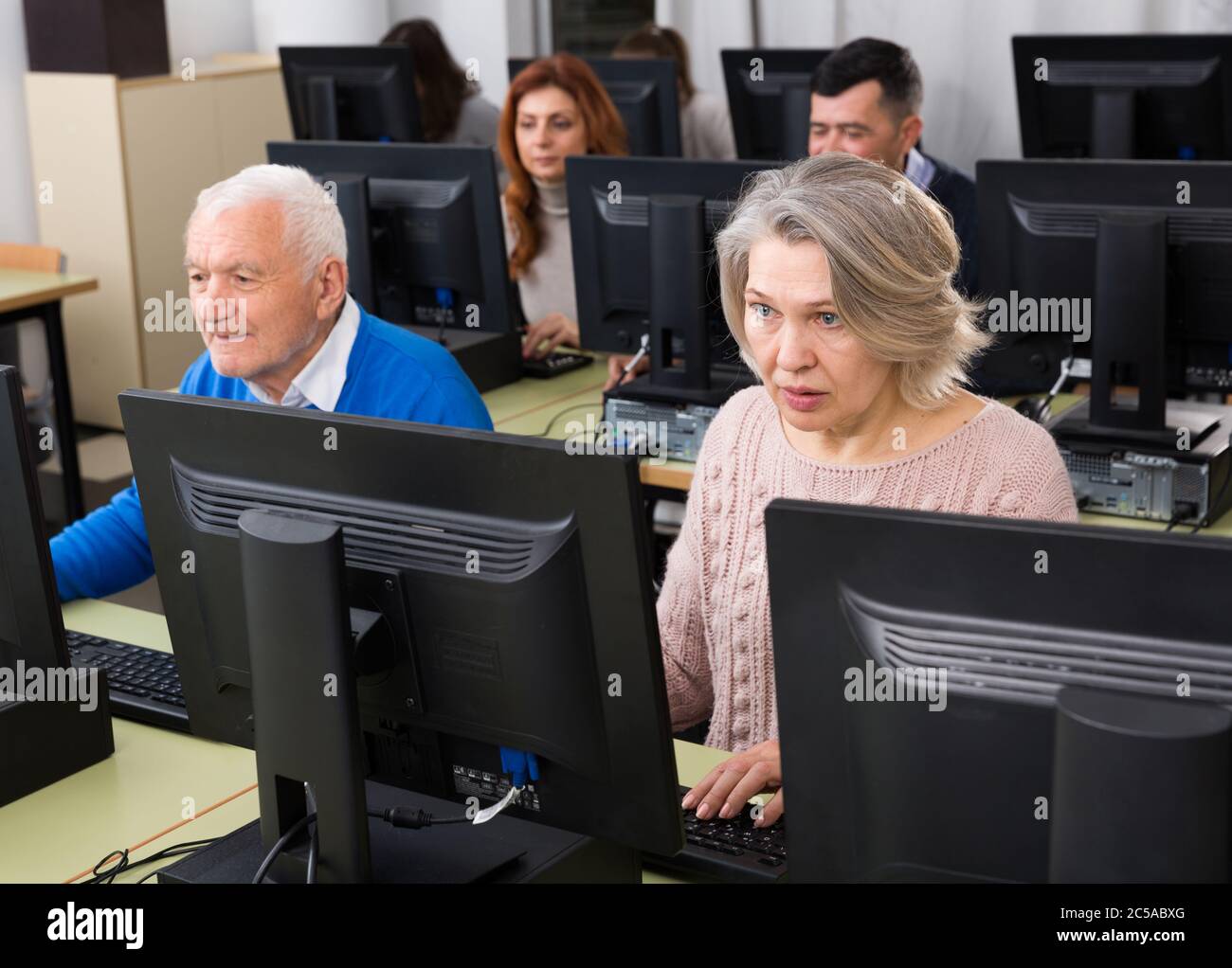 Computer class adults library hi-res stock photography and images - Alamy
