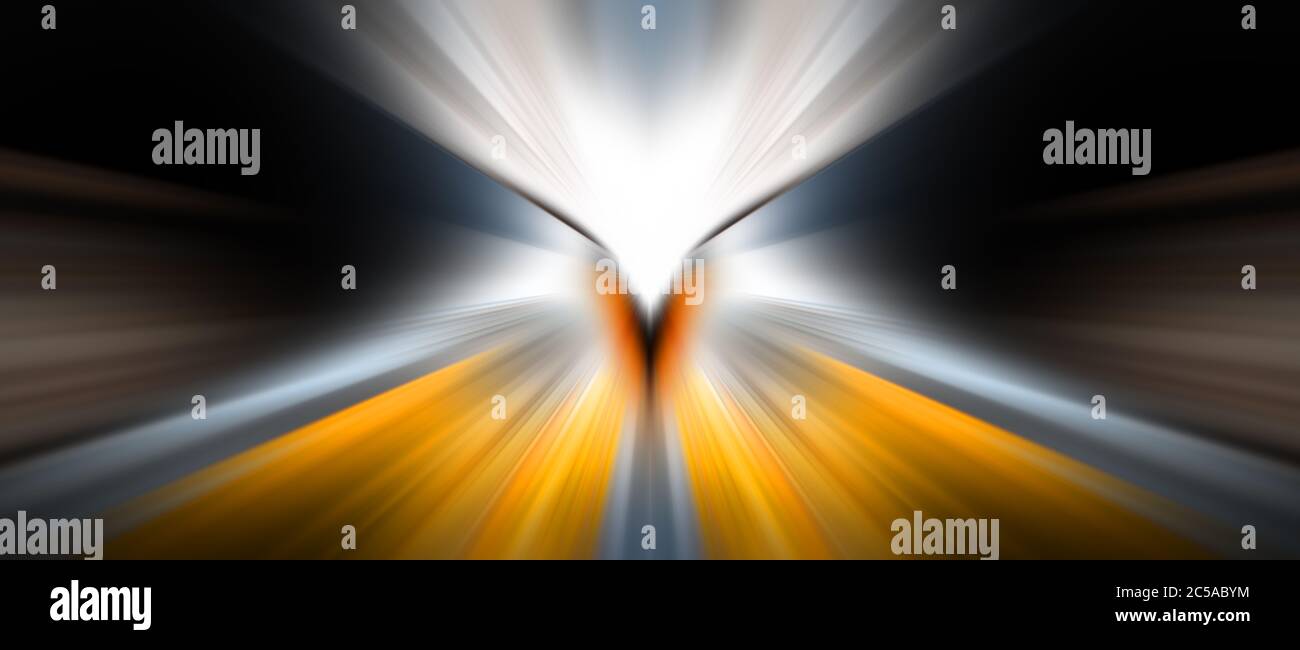 Dynamic lines of light. Light from central point. Bright flash of light ...