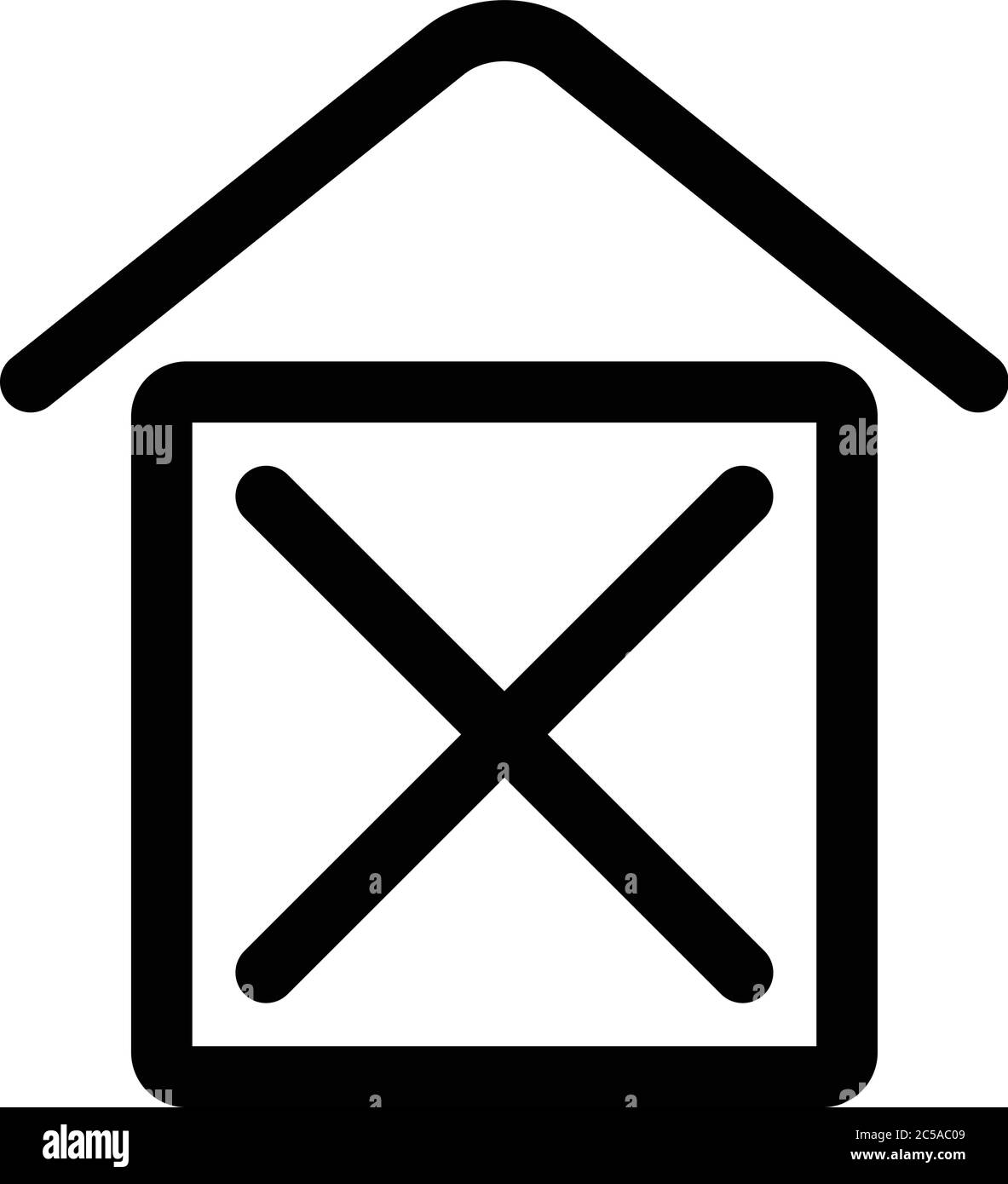 Home sign. Symbol of house. Outline modern design element. Simple black ...